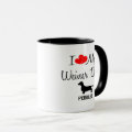 Custom I Love My Weiner Dog Mug | Zazzle