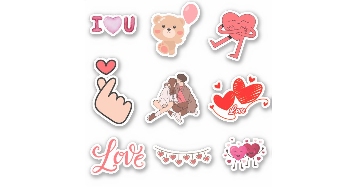 Custom i love you, heart, valentine day , love sticker | Zazzle