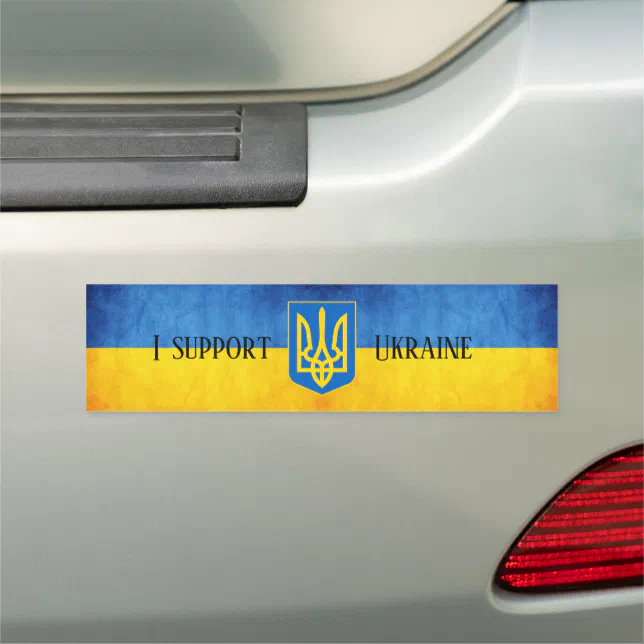 Custom I support Ukraine UKRAINIAN FLAG I stand UA Car Magnet | Zazzle