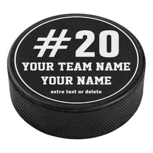 Custom Ice Hockey Puck Team, Player Name & Number | Zazzle