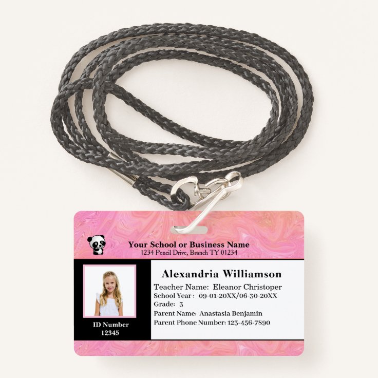 Custom ID Identification Card Child Boy Girl Badge | Zazzle