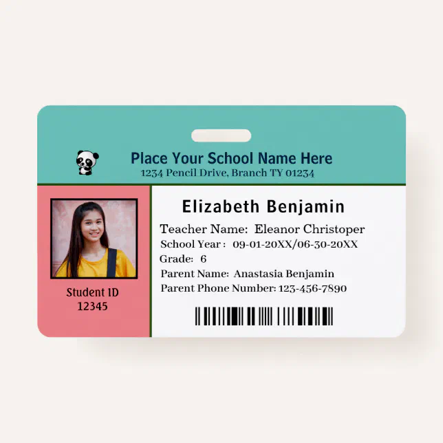 Custom ID Identification Card Child Boy Girl Badge | Zazzle