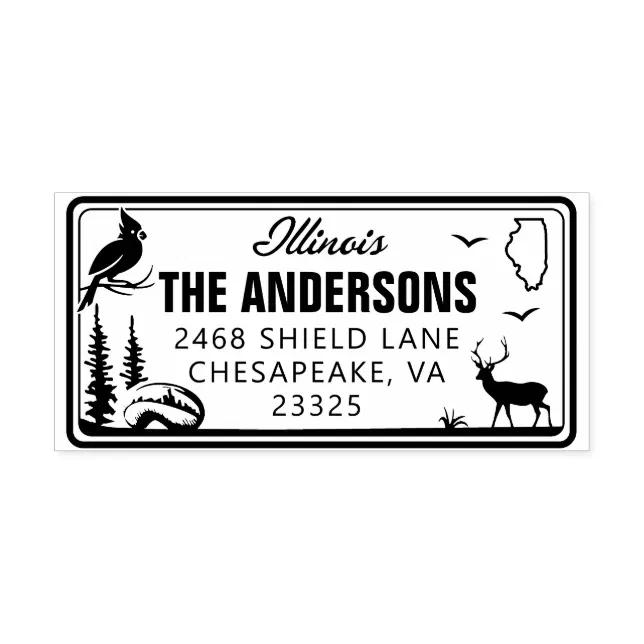 Custom Illinois License Plate Address Stamp | Zazzle