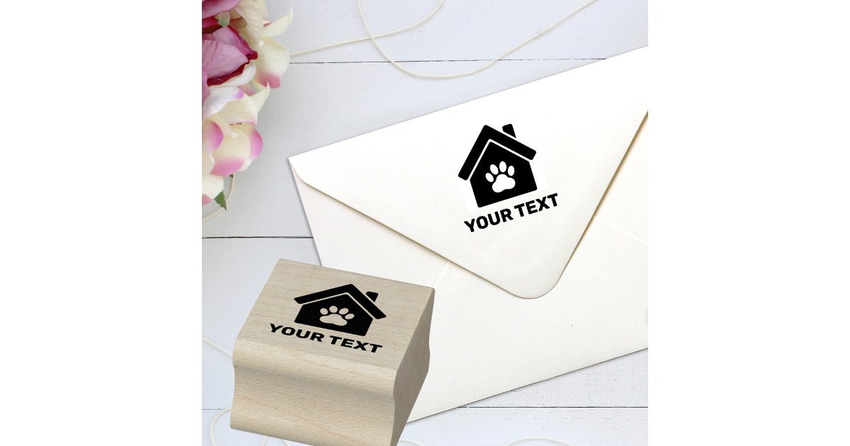 Custom Image And Text Rubber Stamp | Zazzle