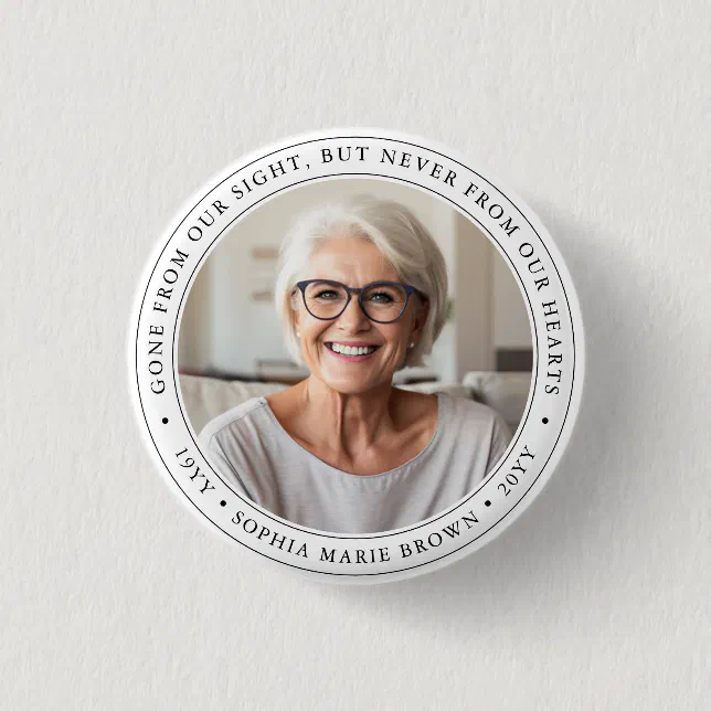 Custom In Loving Memory Funeral Memorial Tribute Button | Zazzle