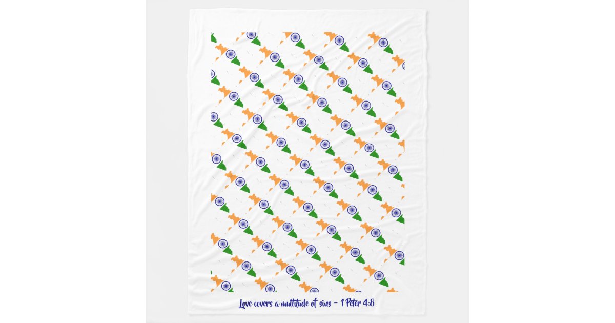 Custom INDIA FLAG Fleece Blanket | Zazzle