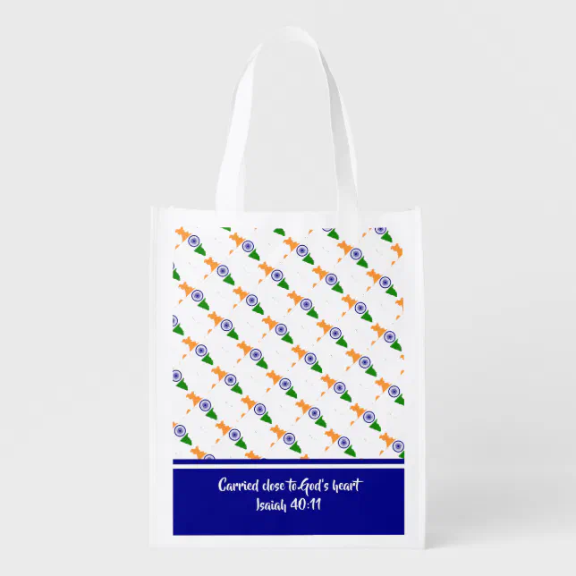 Custom INDIA FLAG Grocery Bag | Zazzle