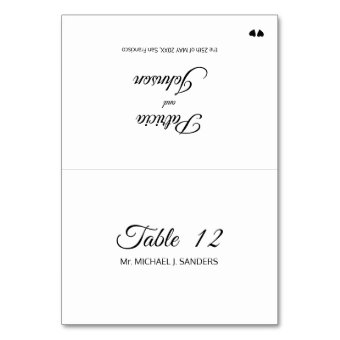 Custom individual guest name wedding place card | Zazzle