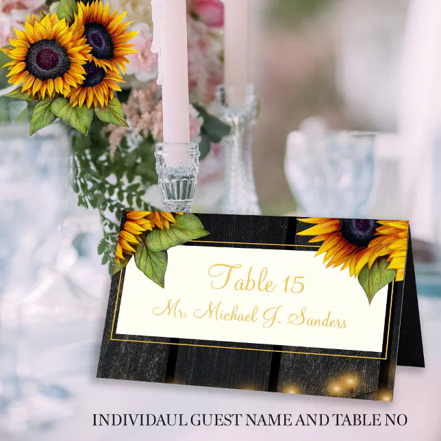 Custom individual guest name wedding place card | Zazzle