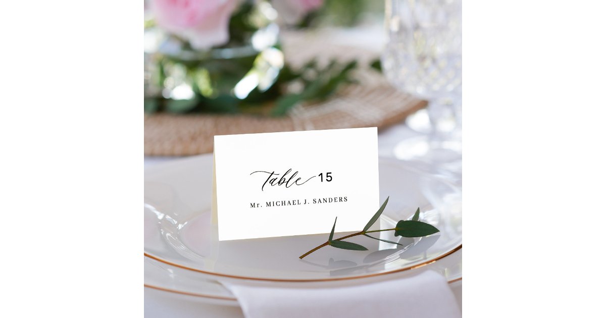 Custom individual guest name wedding place card | Zazzle