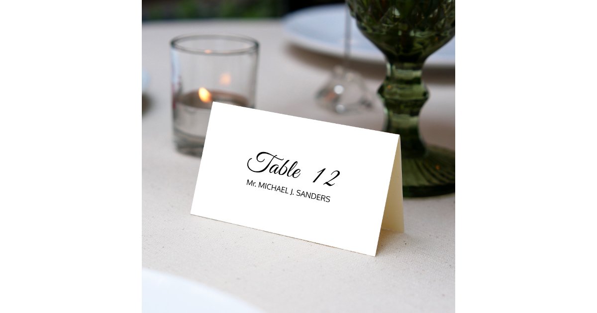 Custom individual guest name wedding place card | Zazzle