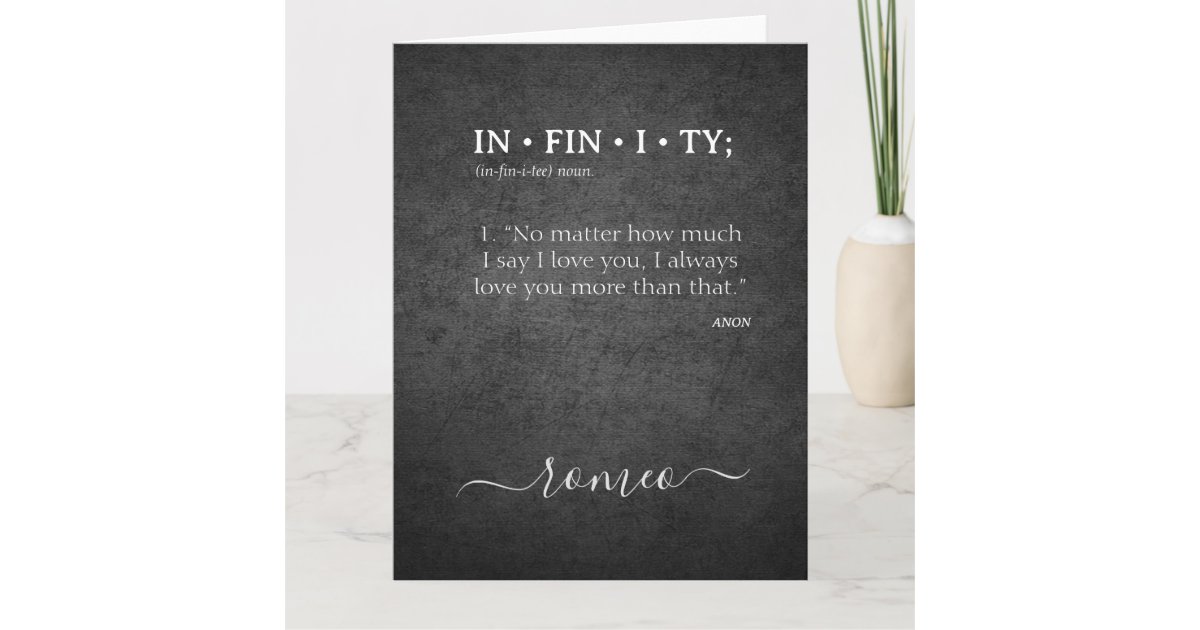 Custom INFINITY Love you more Dictionary Definitio Card | Zazzle