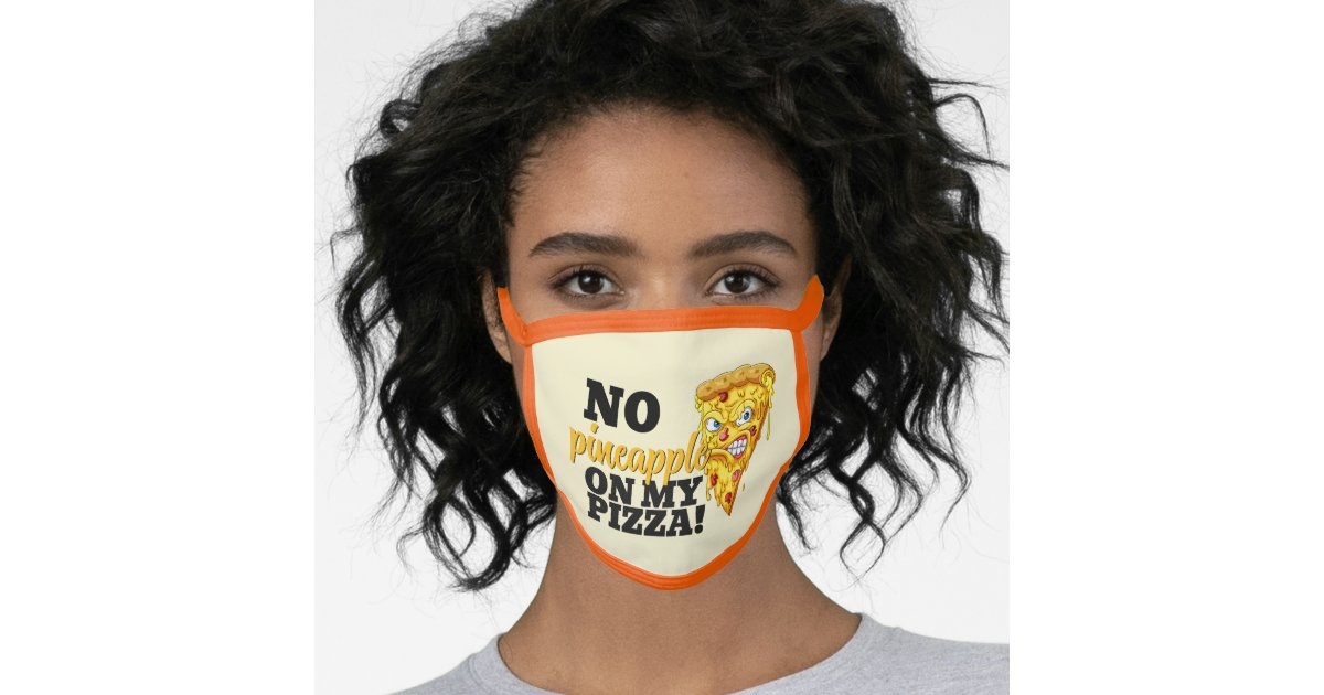 Custom Ingredient Angry Pizza Face Mask | Zazzle