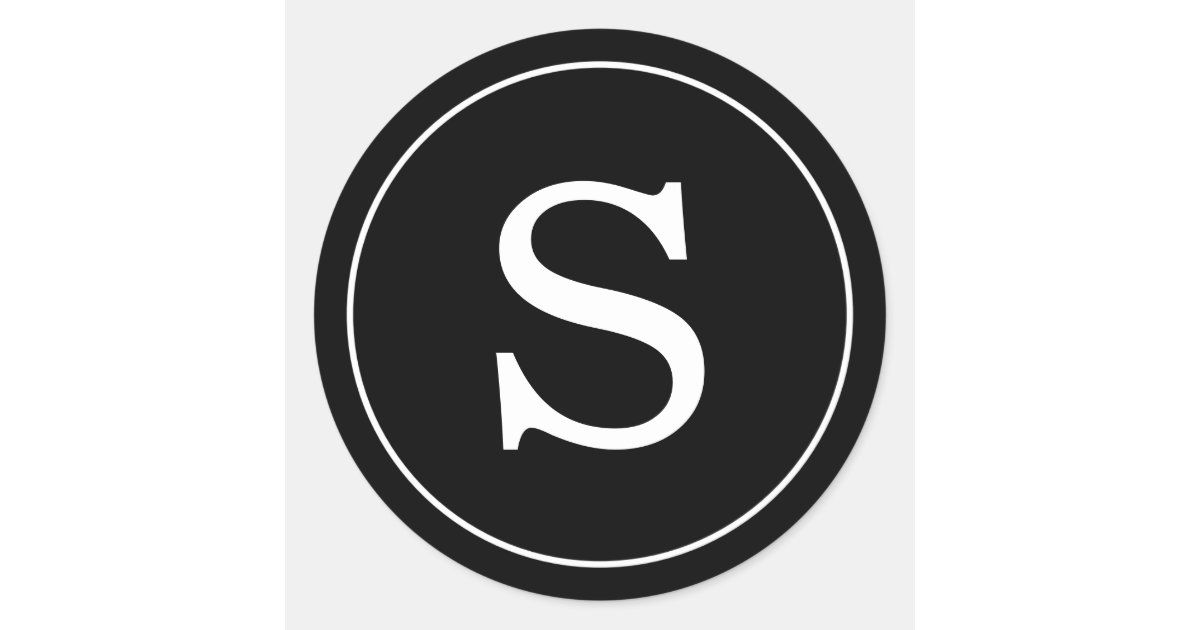 Custom Initial Classic Round Sticker | Zazzle