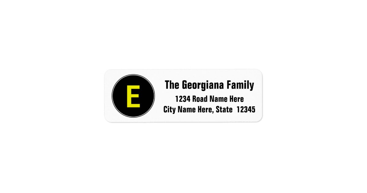 Custom Initial Letter Return Address Label | Zazzle