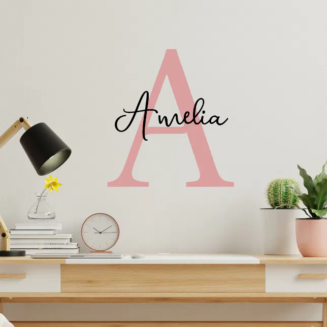 Custom Initial Name Monogram Art Decor Wall Decal | Zazzle
