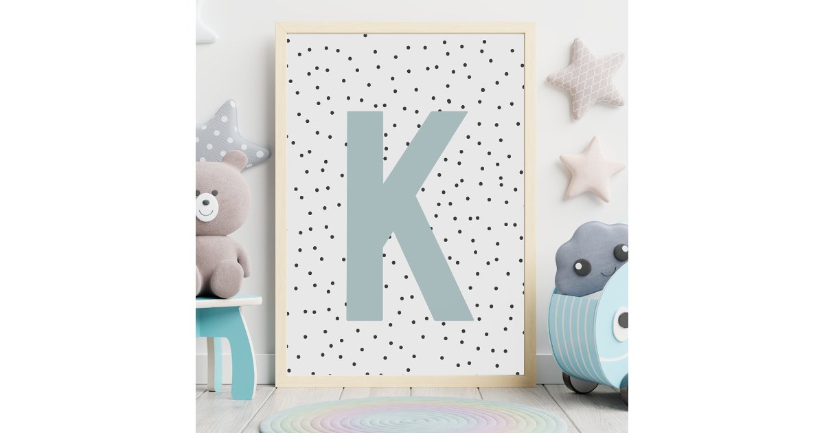 Custom Initial Print | Modern Monogram Wall Art | Zazzle