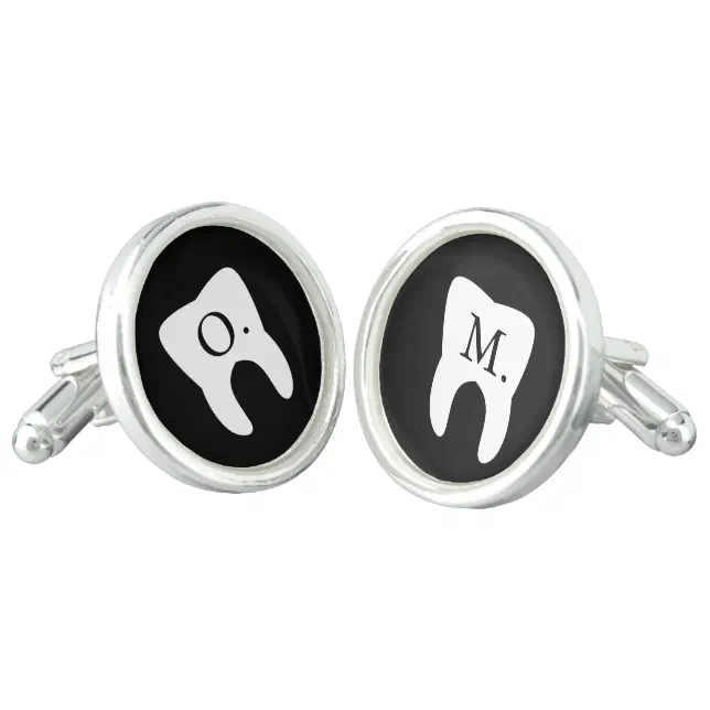 Custom Initials Teeth Symbol Cufflinks | Zazzle