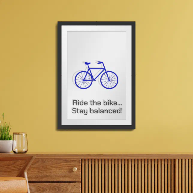 Custom Inspirational Life Lessons, Bike Line Art Framed Art | Zazzle