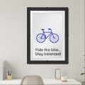 Custom Inspirational Life Lessons, Bike Line Art Framed Art | Zazzle
