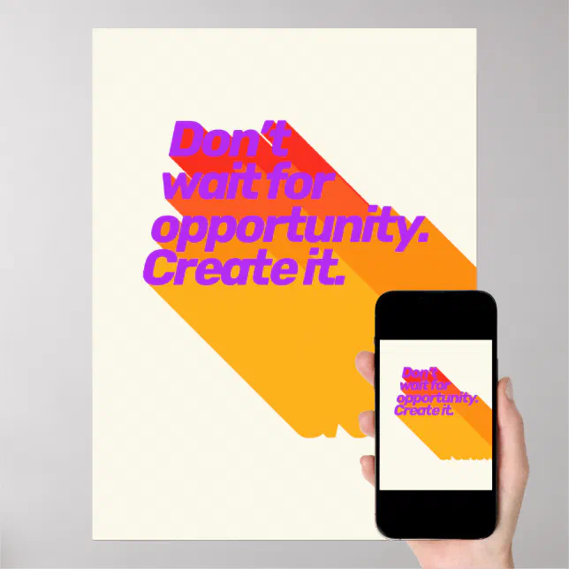 Custom Inspirational Quote Retro Purple Red Yellow Poster | Zazzle