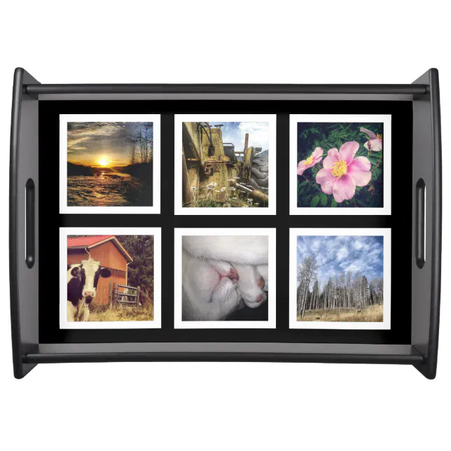 Custom Instagram 6 Photo Collage Serving Tray | Zazzle