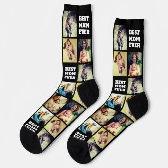 Custom instagram collage photo personalized text socks | Zazzle