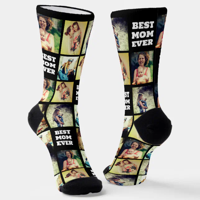 Custom instagram collage photo personalized text socks | Zazzle