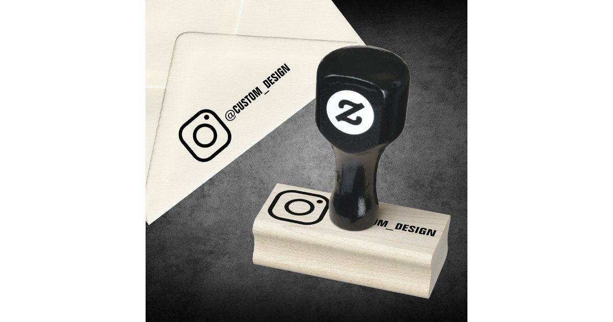 Custom Instagram For Business Or Personal Rubber Stamp | Zazzle