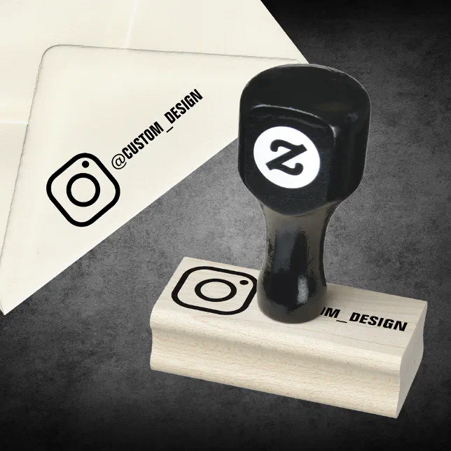 Custom Instagram For Business Or Personal Rubber Stamp | Zazzle