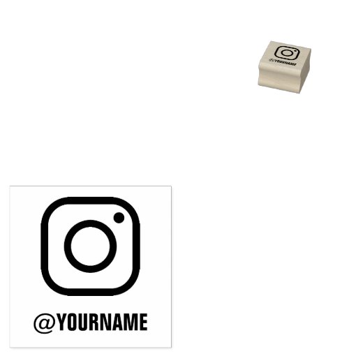 Custom Instagram Name, Follow me on Instagram Rubber Stamp | Zazzle