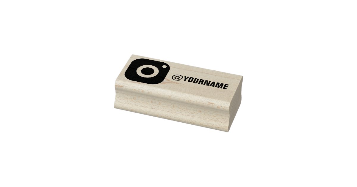 Custom Instagram Name, Follow me on Instagram Rubber Stamp | Zazzle