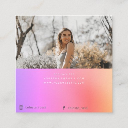 Custom instagram social media influencer photo square business card ...