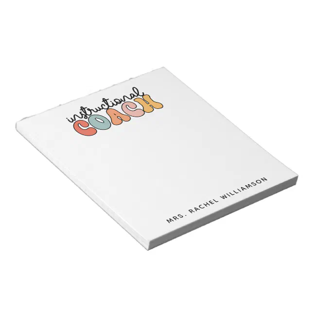 Custom Instructional Coach Educational Coach Retro Notepad | Zazzle
