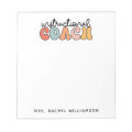 Custom Instructional Coach Educational Coach Retro Notepad | Zazzle