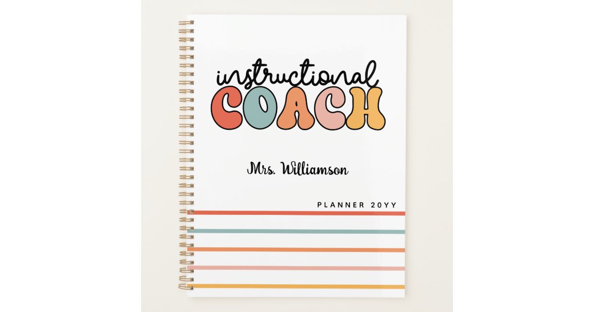 Custom Instructional Coach Educational Coach Retro Planner | Zazzle