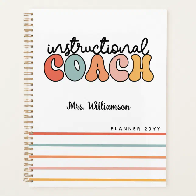 Custom Instructional Coach Educational Coach Retro Planner | Zazzle