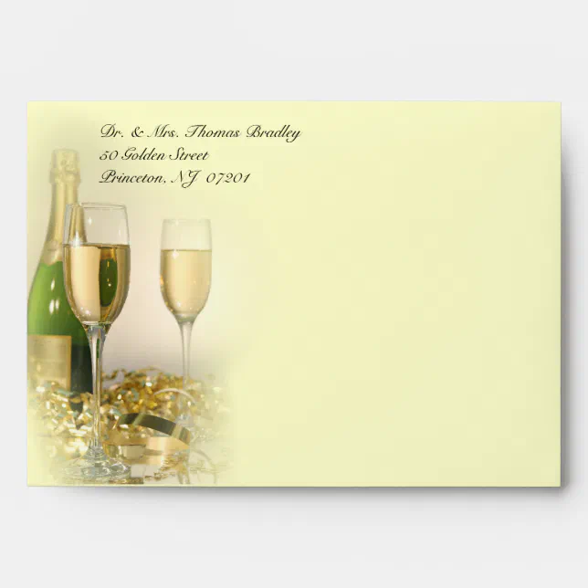 Custom Invitation Envelopes - Champagne Buff | Zazzle