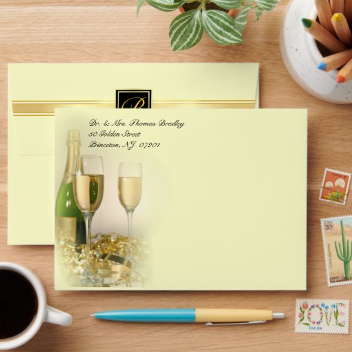 Custom Invitation Envelopes - Champagne Buff | Zazzle