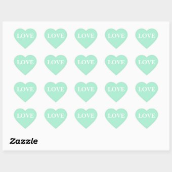 Custom Invite Light Mint Heart Sticker | Zazzle