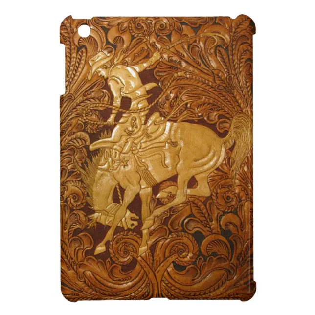 Custom iPad mini cover w/ tooled leather | Zazzle