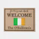 Custom Irish Flag Family Name Elegant Language Doormat | Zazzle