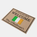 Custom Irish Flag Family Name Elegant Language Doormat | Zazzle
