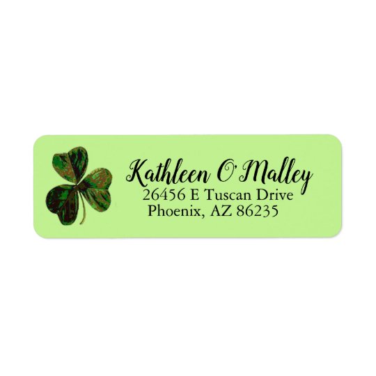 Custom irish green shamrock Return Address Labels | Zazzle.com