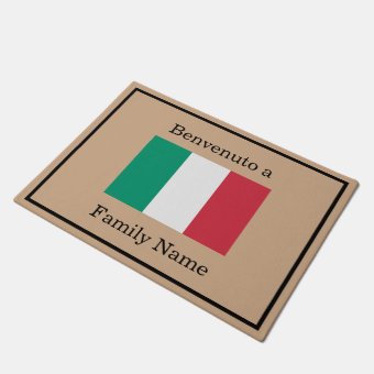 Custom Italian Flag Family Name Door Mat | Zazzle