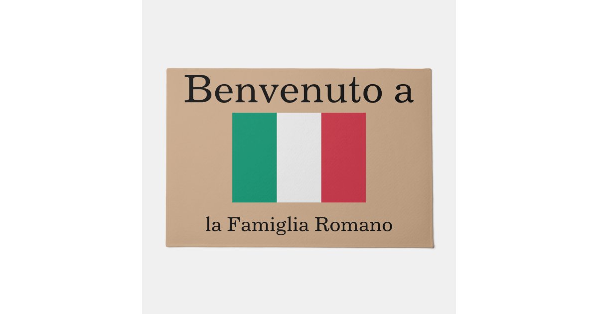 Custom Italian Flag la Famiglia Family Name Doormat | Zazzle