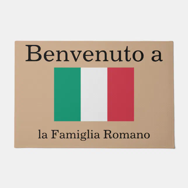 Custom Italian Flag la Famiglia Family Name Doormat | Zazzle