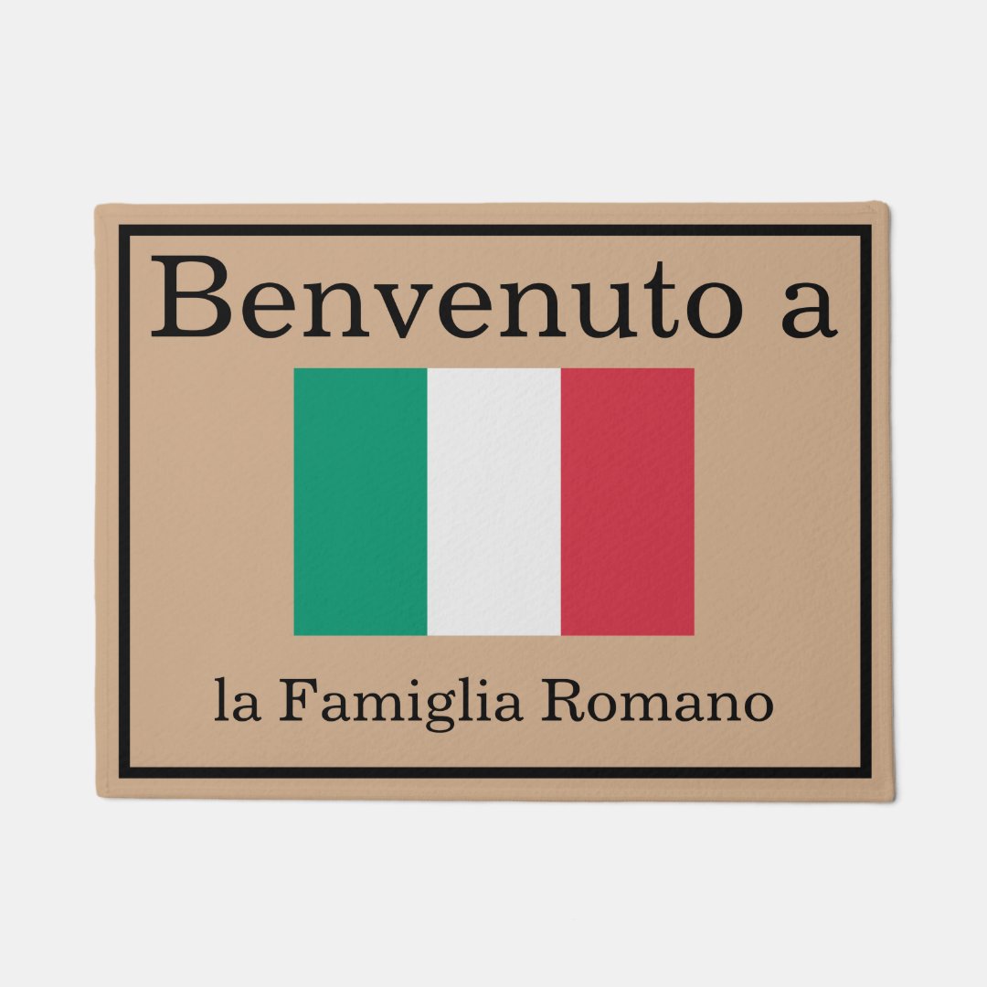 Custom Italian Flag la Famiglia Family Name Doormat | Zazzle