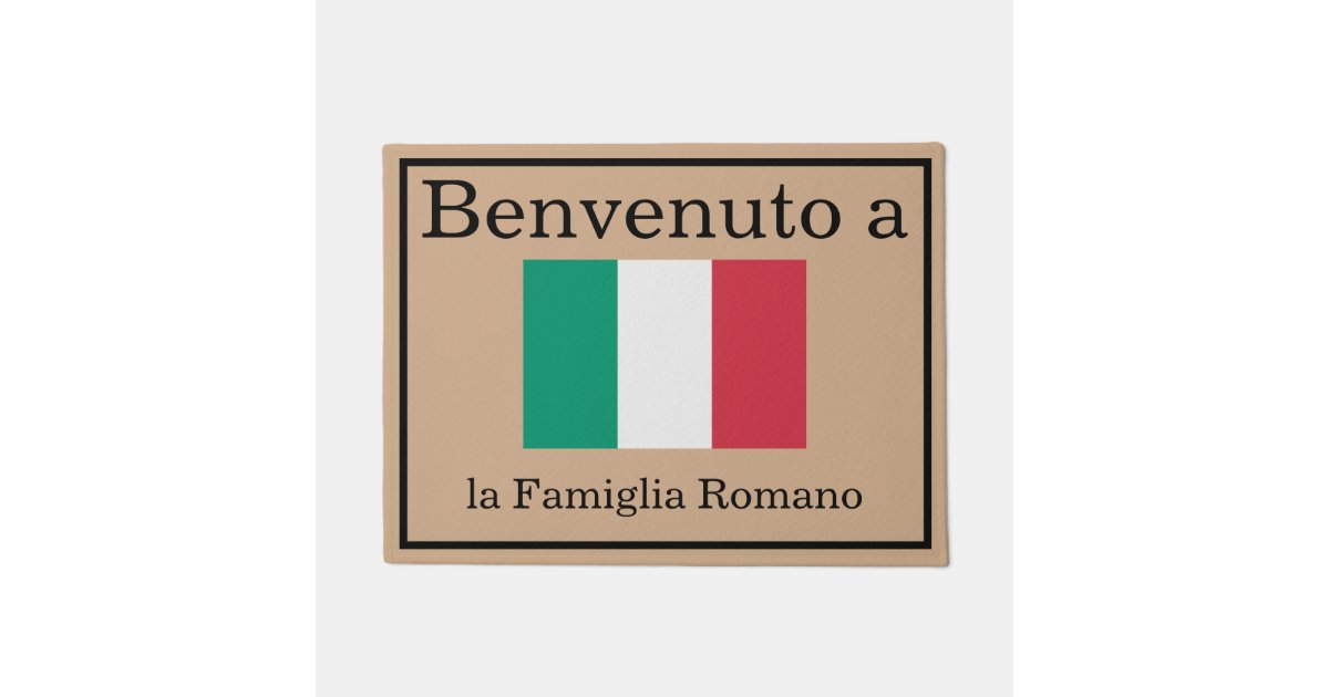 Custom Italian Flag la Famiglia Family Name Doormat | Zazzle