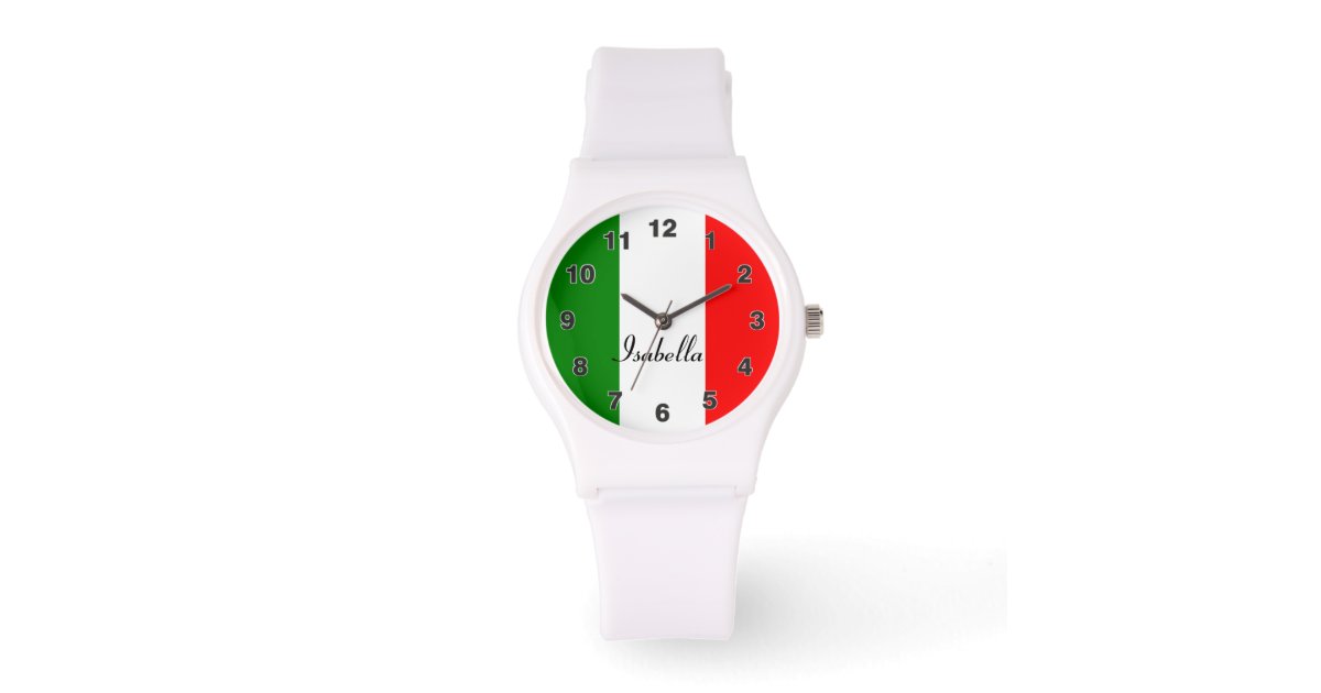 Custom Italian Flag Watch | Zazzle